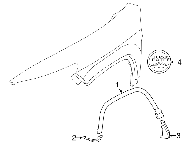 2014-2017 Jeep Cherokee Front Fender Spat - Passenger Side (RH ...