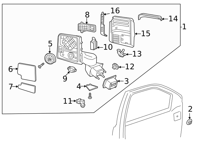 2020-2022 GM Chrome Passenger Side Door Mirror Housing 84944512 | GM ...
