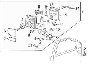 2021-2023 GMC Sierra 3500 HD Black Passenger Side Door Mirror #84879467 ...
