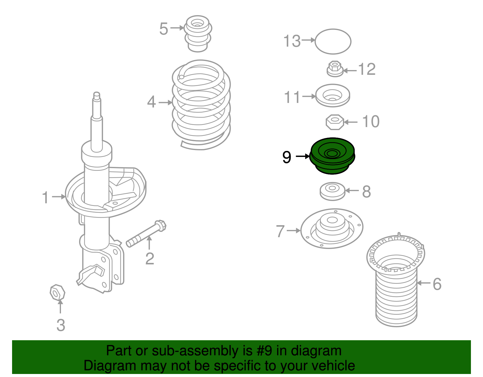 2004-2011 GM Front Suspension Strut Mount 95015324 | OEM Parts Online