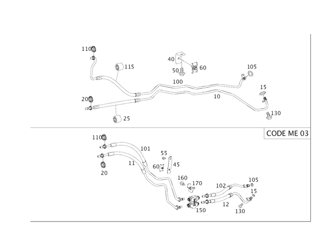 164-500-56-72 - Oil Cooler Line 2010-2011 Mercedes-Benz ML450 ...