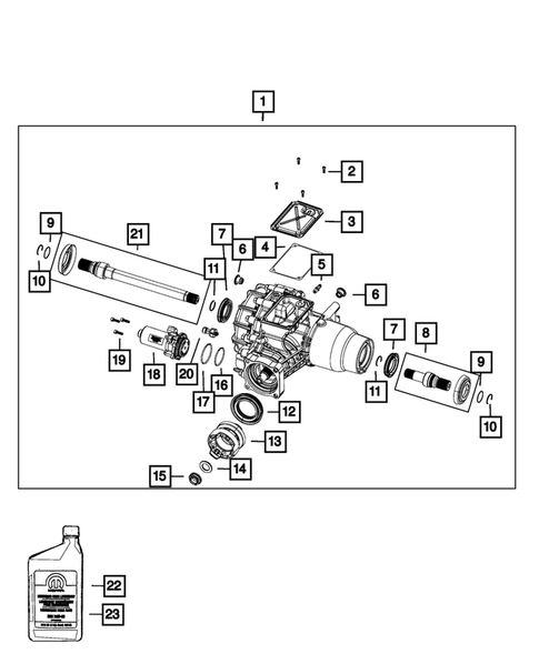 Rear Axle; Housing, Differential and Vent for 2015 Jeep Cherokee ...