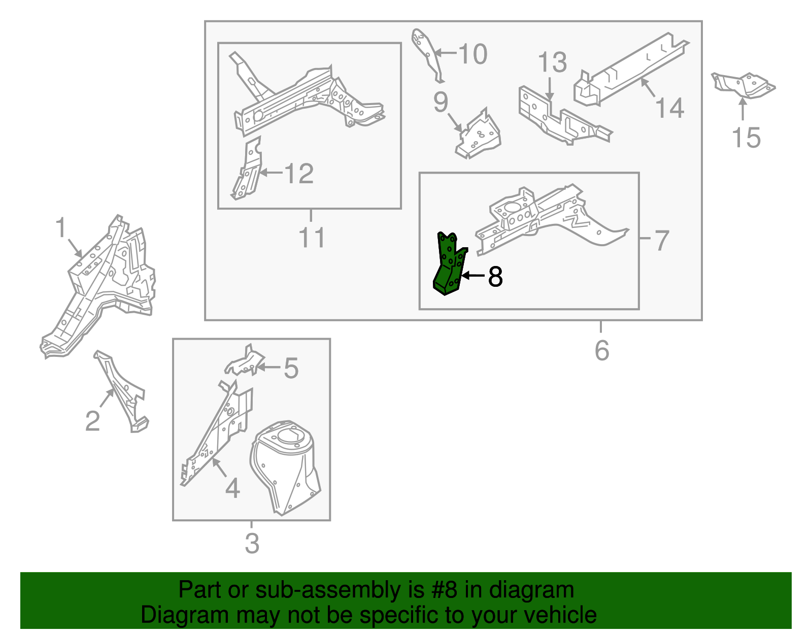 G51F1-3LMMA - Side Member Rail Outer End - 2013-2021 Nissan NV200 ...