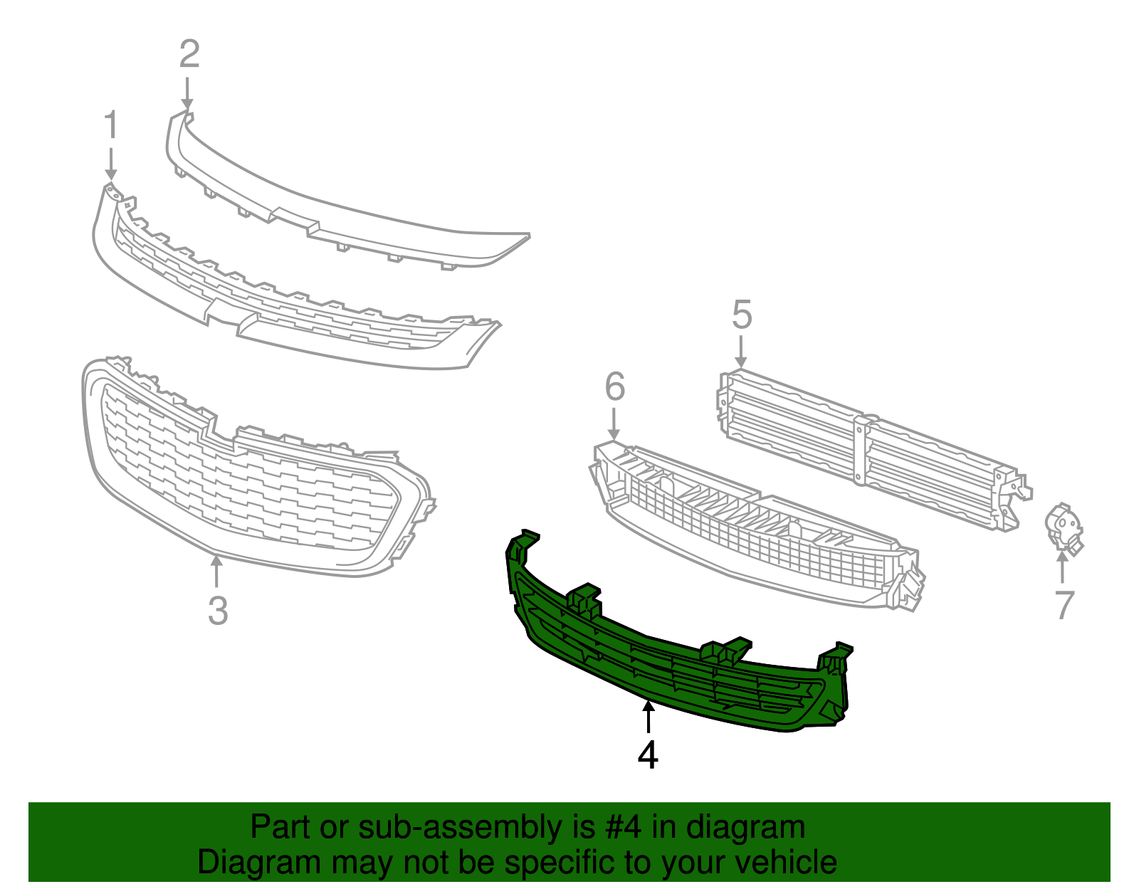 2014-2016 Chevrolet Front Lower Grille 22995188 GM | GMPartsDirect.com