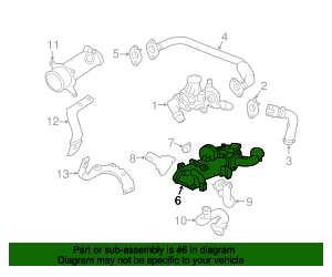 2017-2019 Jaguar Exhaust Gas Recirculation (EGR) Cooler JDE40598 ...