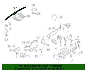2015-2018 Porsche Macan Defroster Trim 95B-858-365-A-6W0 | OEM Parts Online