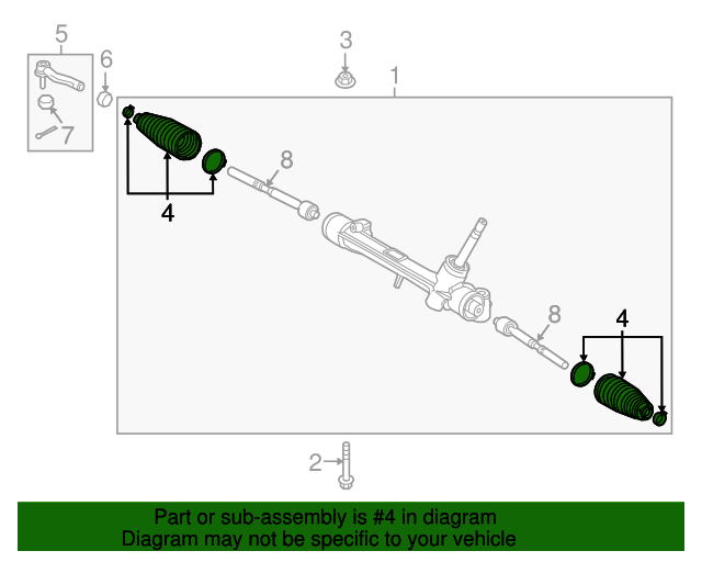 2016-2024 Toyota Tie Rod Boot 45535-59075 | Toyota Parts Center