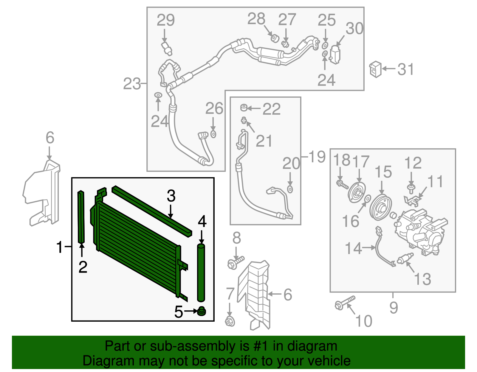 97606-F2290 - Condenser Assembly 2018 Hyundai Elantra GT | Hyundai ...