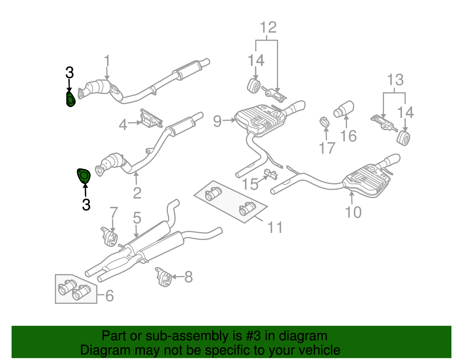 4F0-253-115-A - Converter & Pipe Gasket 2005-2011 Audi | Audi OEM Parts
