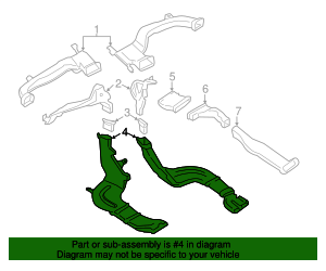 64-22-7-302-852 - Instrument Panel Air Duct 2013-2021 BMW ...