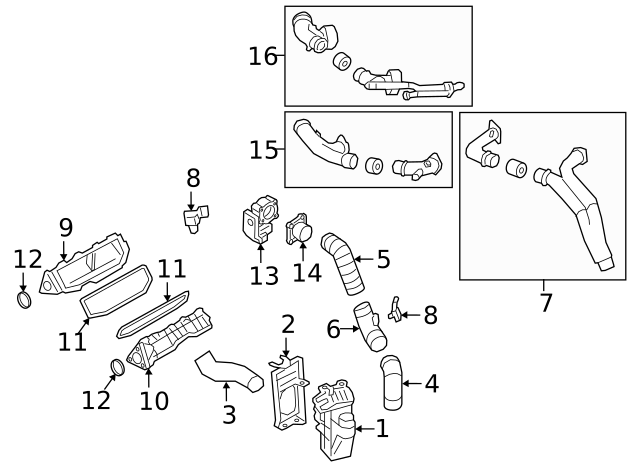 8W0-145-673-R - Inter-Cooler Hose 2018-2019 Audi | Audi OEM Parts