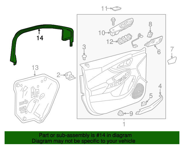 2016-2019 Chevrolet Volt Upper Trim 23291436 | GMPartsDirect.com