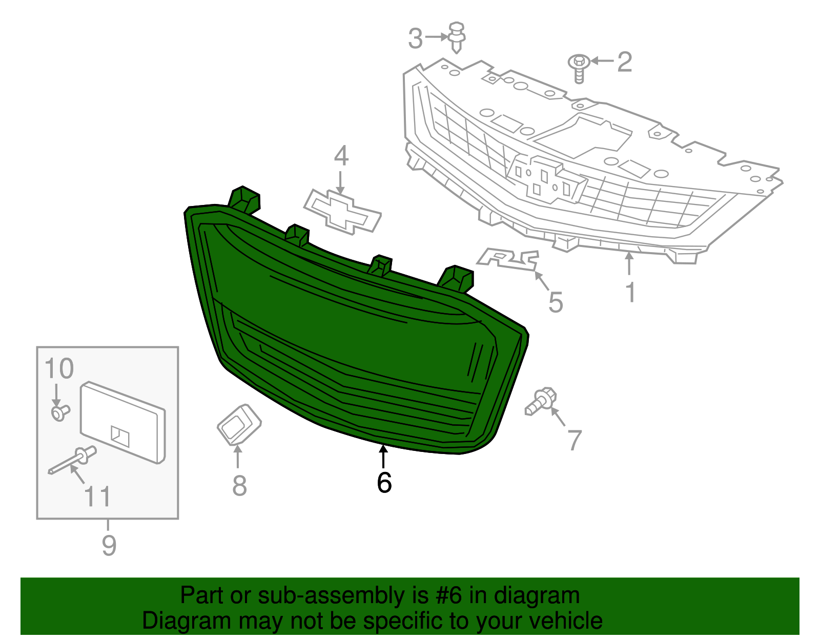 2017-2020 Chevrolet Sonic Front Lower Grille 42497011 GM ...