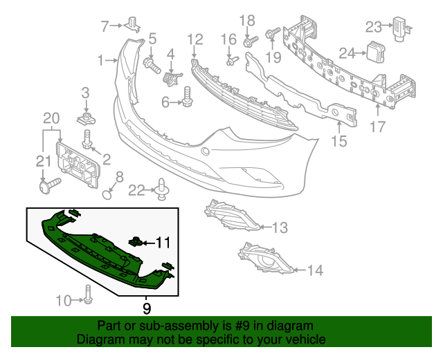 2014-2017 Mazda 6 Lower Deflector GHP9-50-0S0A | Mazda-Parts