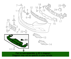 GHP9-50-0S0A - Lower Deflector - 2014-2017 Mazda 6 | Werner Mazda Parts