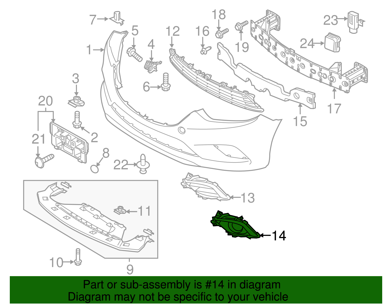 2014-2017 Mazda 6 Outer Grille GHR4-50-C21A | Mazda-Parts