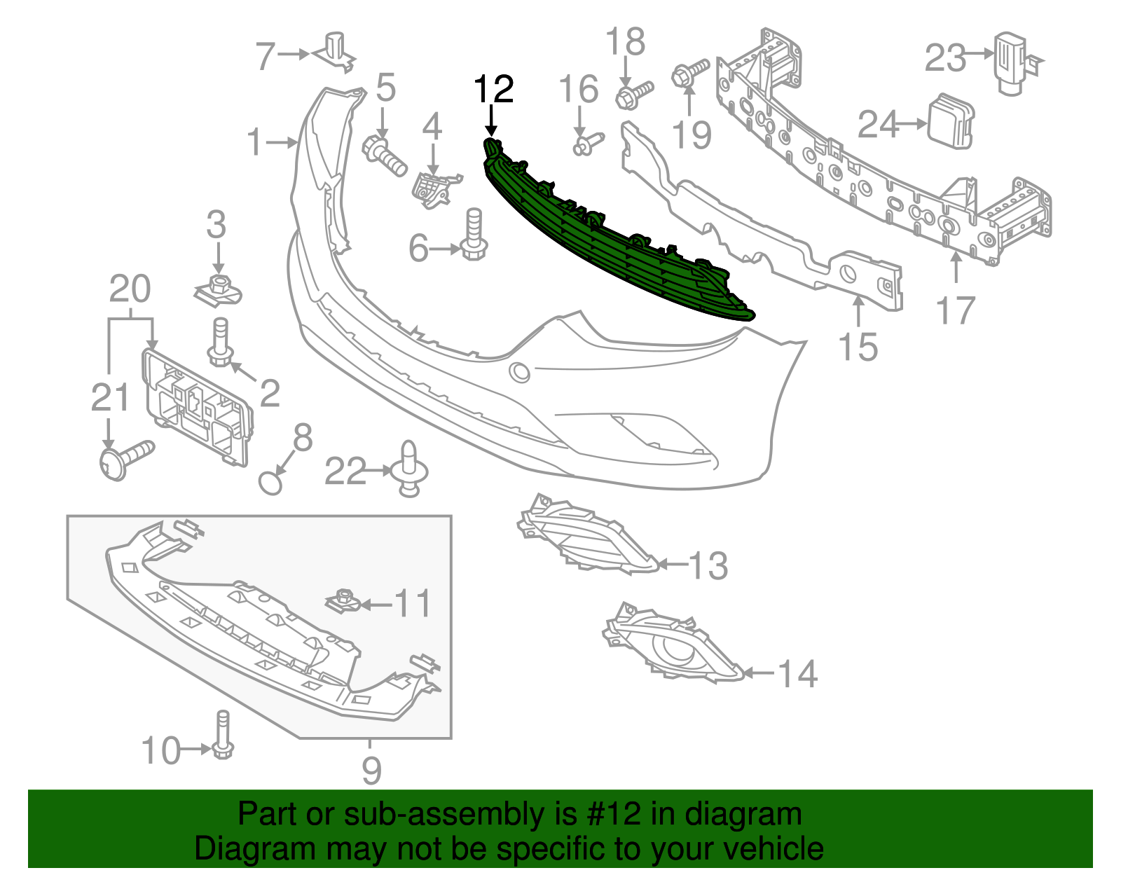 2014-2017 Mazda 6 Lower Grille GJR9-50-1T1A | RealMazdaParts.com