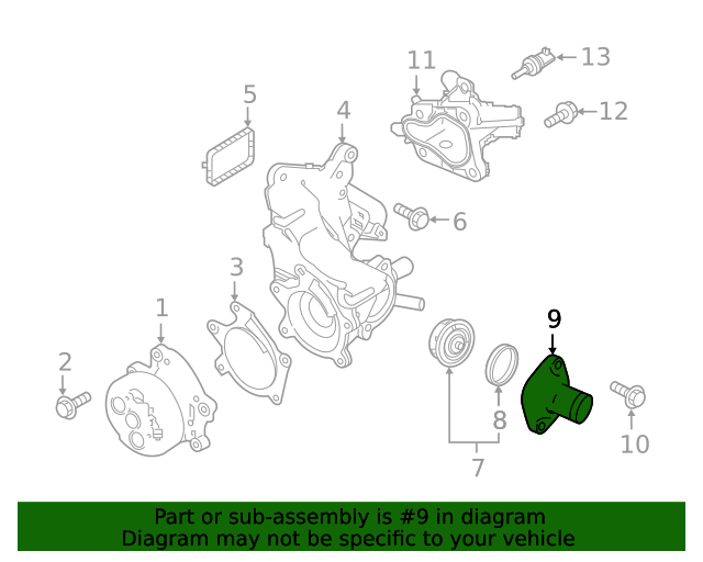 2009-2023 Nissan Water Inlet 13049-EN200 | Nissan Parts Plus