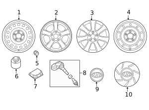 2011-2013 Hyundai Center Cap 52960-3X100 | Hyundai OEM Parts Superstore
