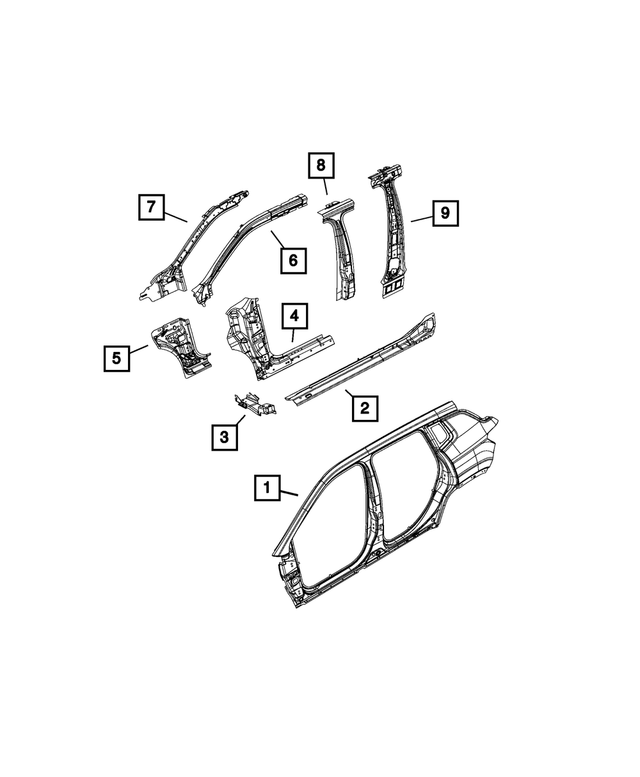 2017 Jeep Compass Cowl Side Panel, Left 68250653AB | Mopar Online Parts