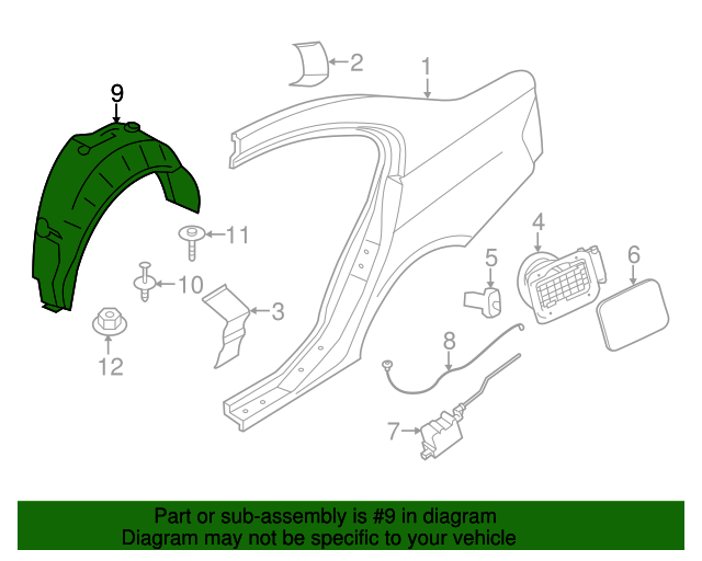 51-71-7-260-293 - Quarter Panel Splash Shield 2012-2019 BMW ...
