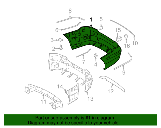 209-885-39-25 - Bumper Cover 2005-2008 Mercedes-Benz | Mercedes-Benz ...