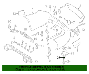 004-990-86-82 - Bumper Cover Heat Shield Washer 2010-2013 Mercedes-Benz ...
