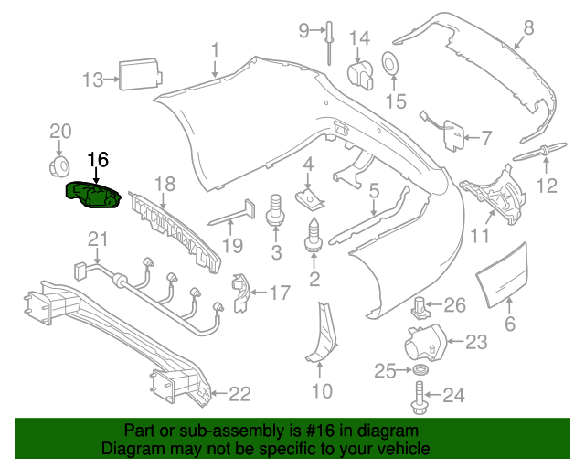 207-885-04-65 - Bumper Impact Absorber 2010-2013 Mercedes-Benz ...