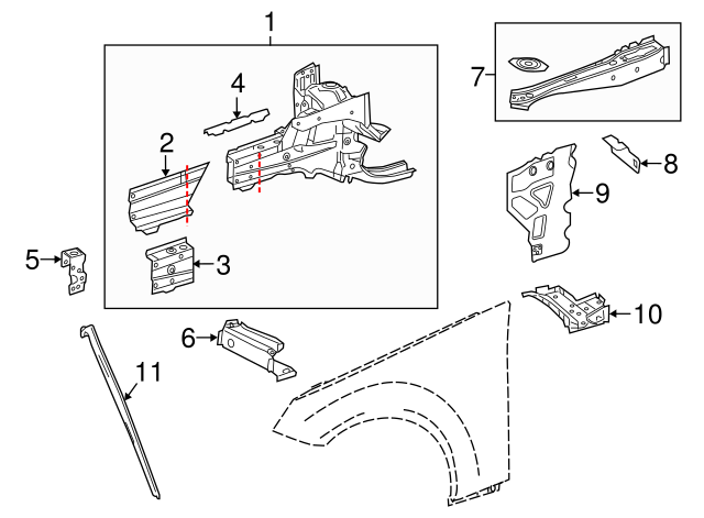 207-628-12-24 - Fender Brace 2014-2017 Mercedes-Benz | AutoNation Parts