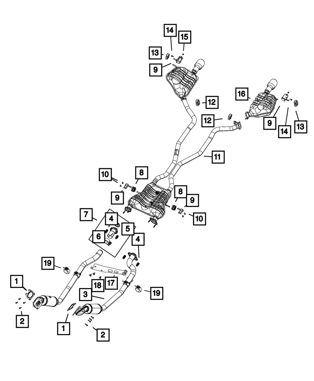 2017-2021 Mopar Exhaust Pipe And Converter, Left 68319267AB | Mopar OEM ...