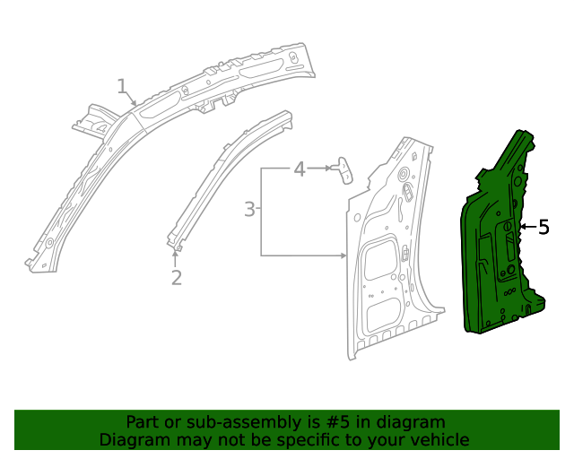 2020-2023 Cadillac CT5 Passenger Side A-Pillar Outer Panel 84691642 ...