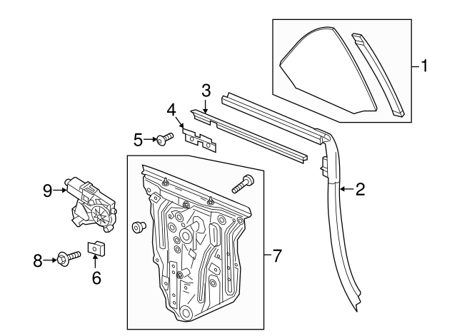 84127352 - Passenger Side Quarter Window Outer Belt Sealing Strip 2016 ...
