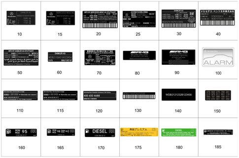 Identification Plate, Information Sign for 2017 Mercedes-Benz E 300 ...