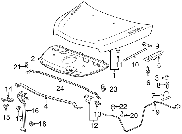 23480393 - Hood Primary And Secondary Latch - 2013-2017 Buick Enclave ...