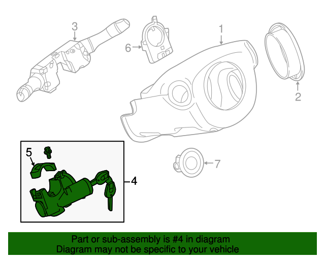 D8700-4BA1A - Ignition Lock Cylinder - 2014-2019 Nissan Rogue | World ...