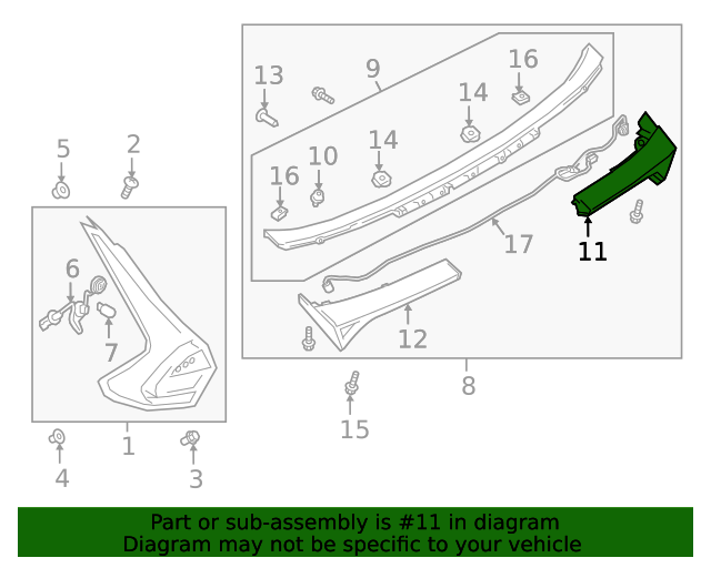 2018-2020 Mitsubishi Eclipse Cross Tail Lamp Assembly 8331A182 ...