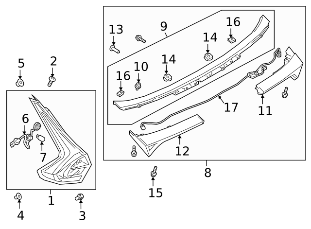 2018-2020 Mitsubishi Eclipse Cross Tail Lamp Assembly 8331A182 ...