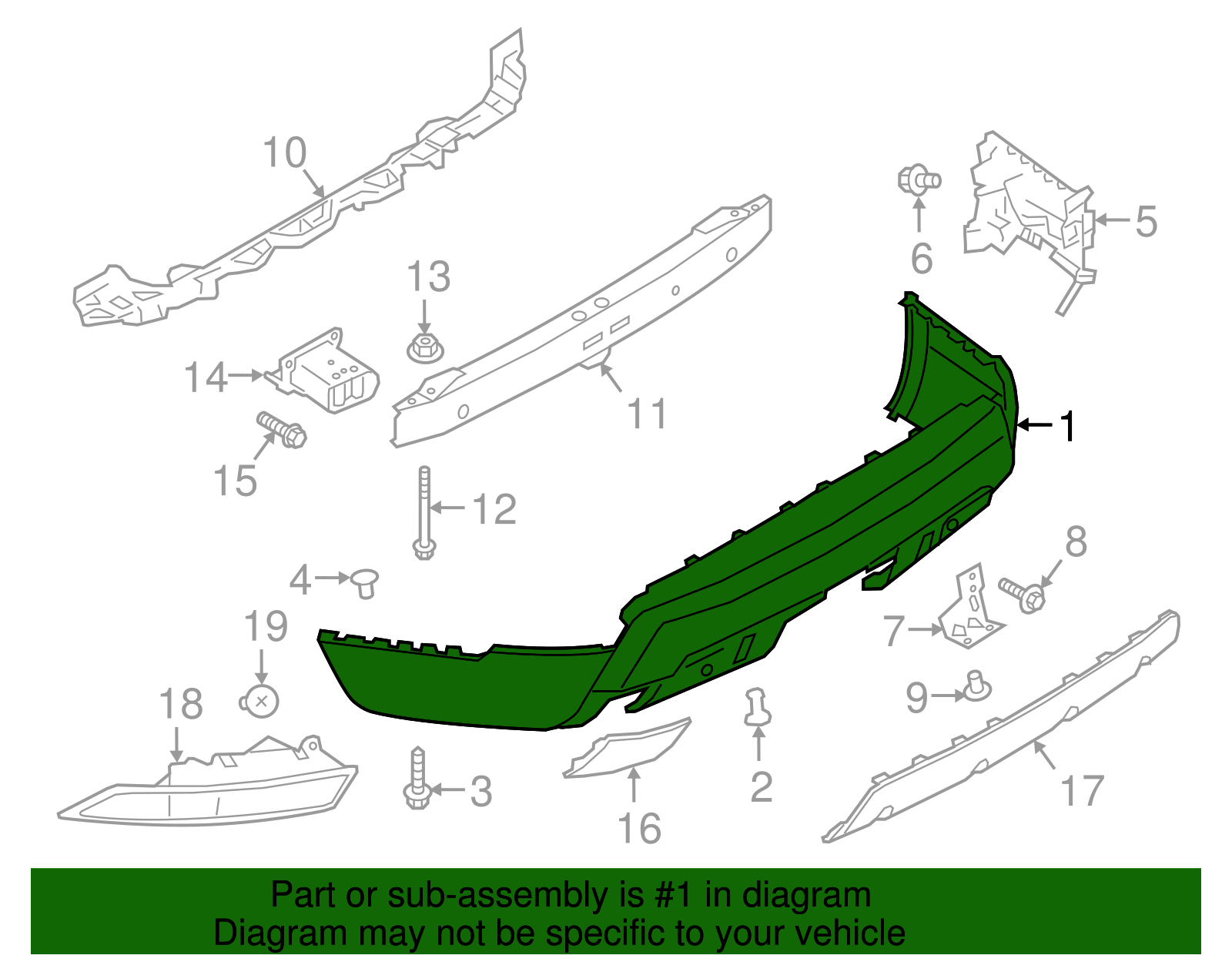 Genuine OEM Bumper Cover Part# LR083022 Fits 2017-2020 Land Rover ...