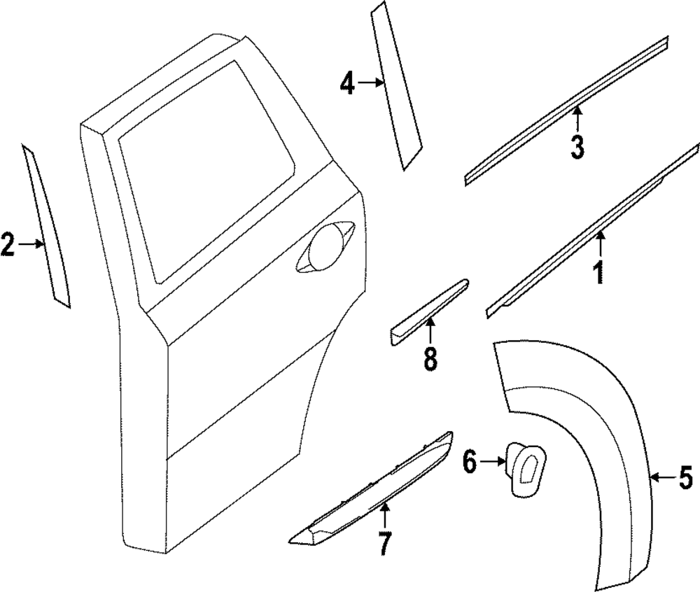 2016-2020 Nissan Pathfinder Rear Rocker Molding 828769PB0A | Retail ...