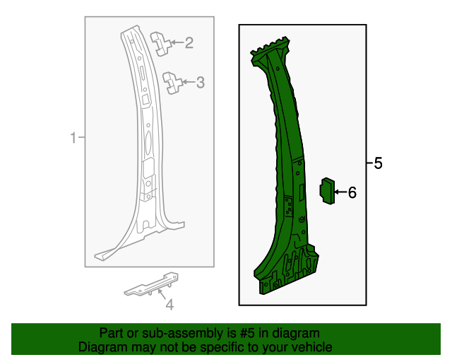 84610387 - Passenger Side Center Pillar Outer Panel Reinforcement 2014 ...