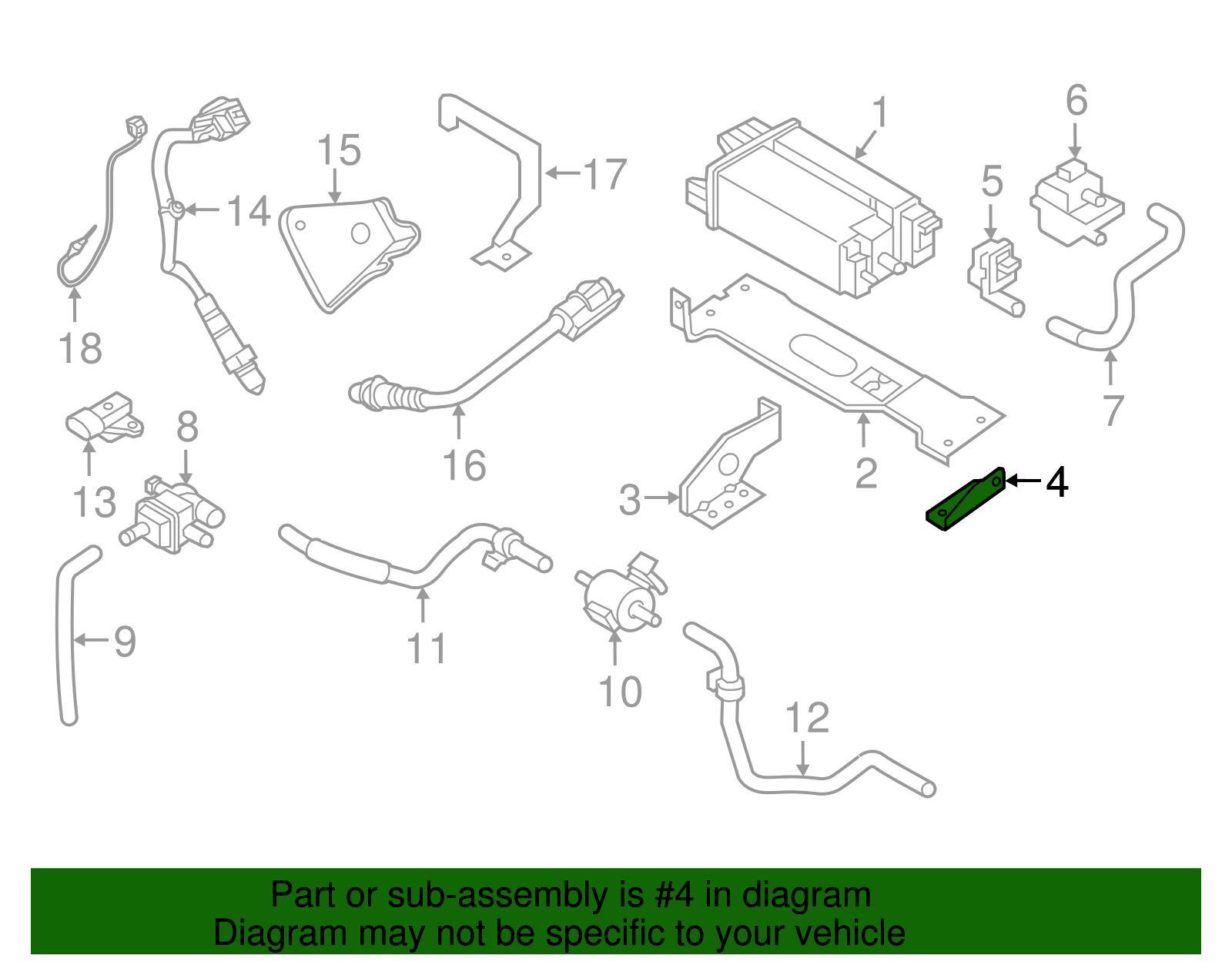 2017-2024 Nissan Armada Vapor Canister Bracket 14952-1LA1B | Sullivan ...