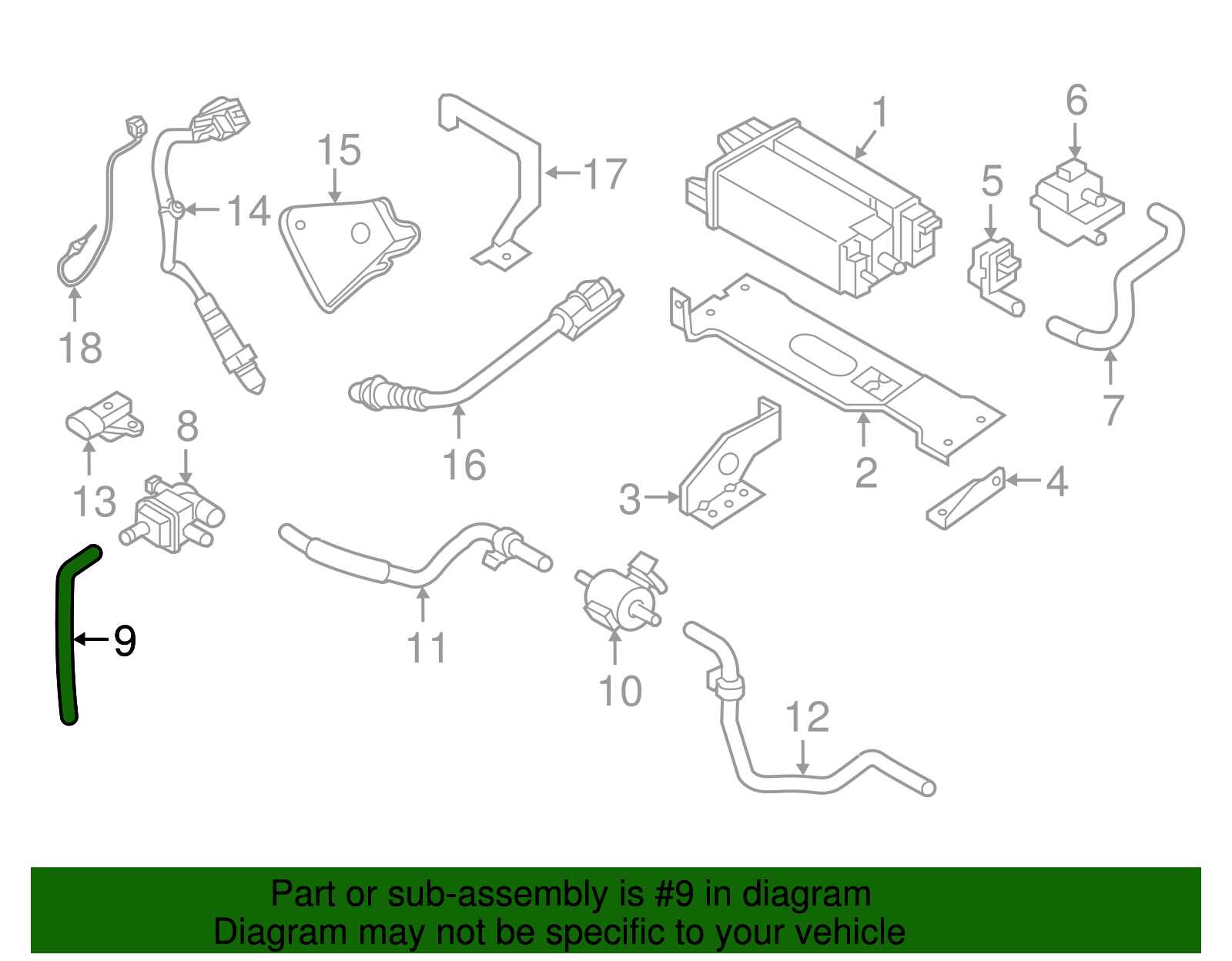 2017-2024 Nissan Armada Purge Valve Tube 14912-1LA6A | Sullivan ...