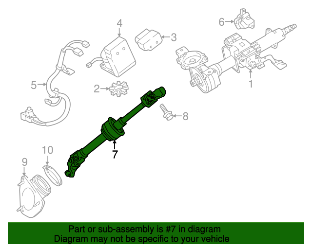 45220-06150 - Steering Shaft - 2012-2018 Toyota | OEM Genuine Toyota Parts