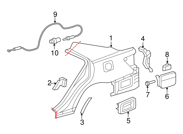 61602-06120 - Quarter Panel - 2007-2011 Toyota Camry | OEM Parts Quick