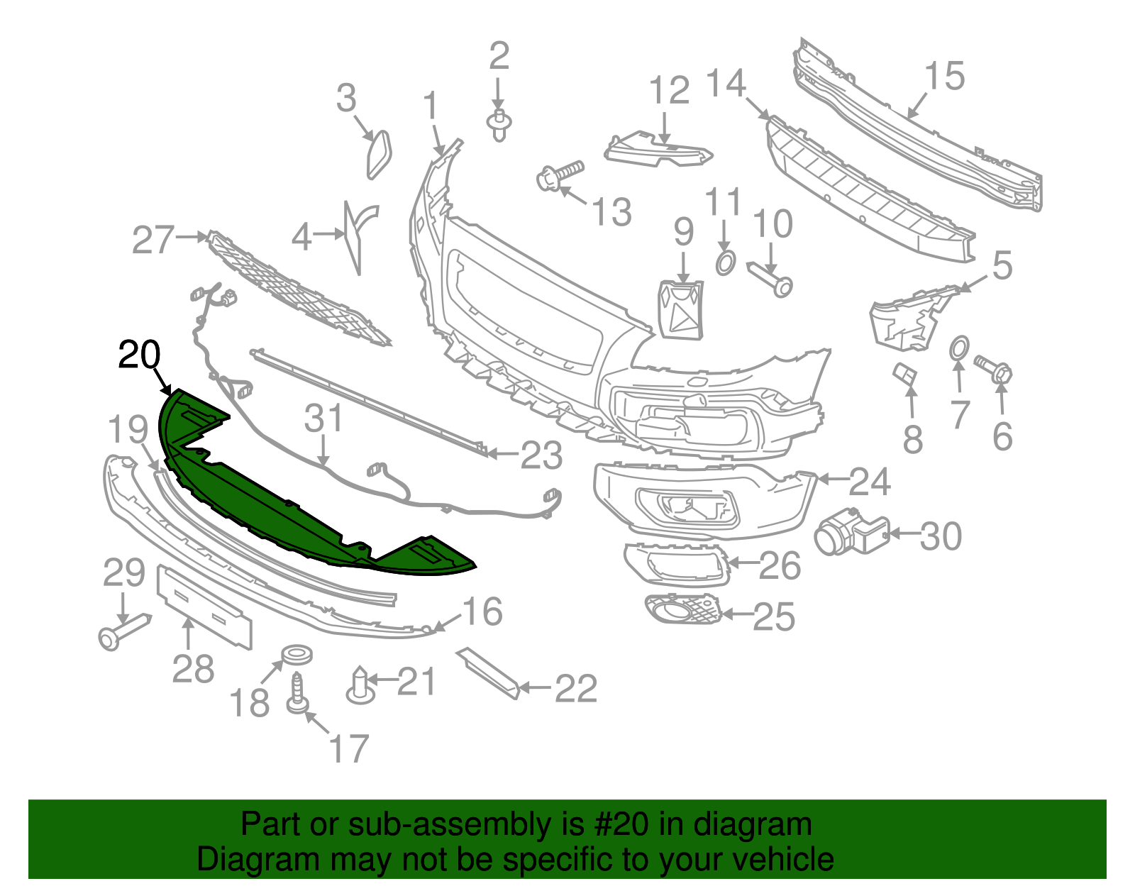 30698425 - High-Quality Radiator Support Splash Shield for 2008-2016 ...