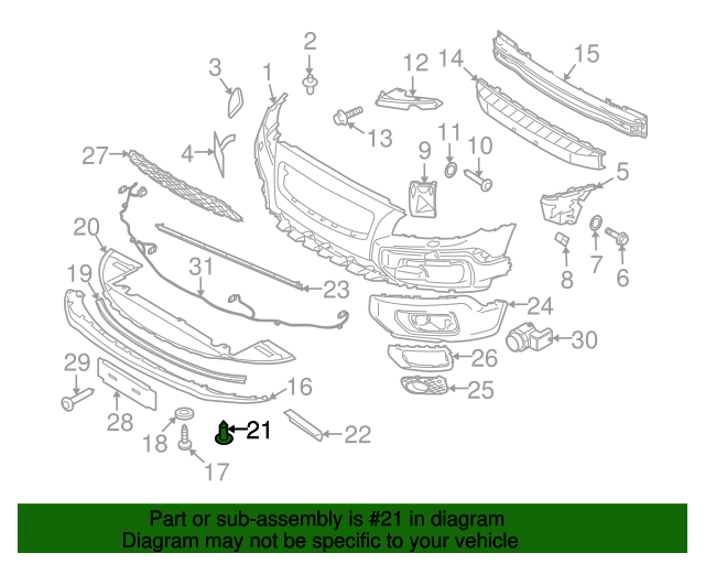 2008-2022 Volvo Air Guide Clip 30763619 | TascaParts.com