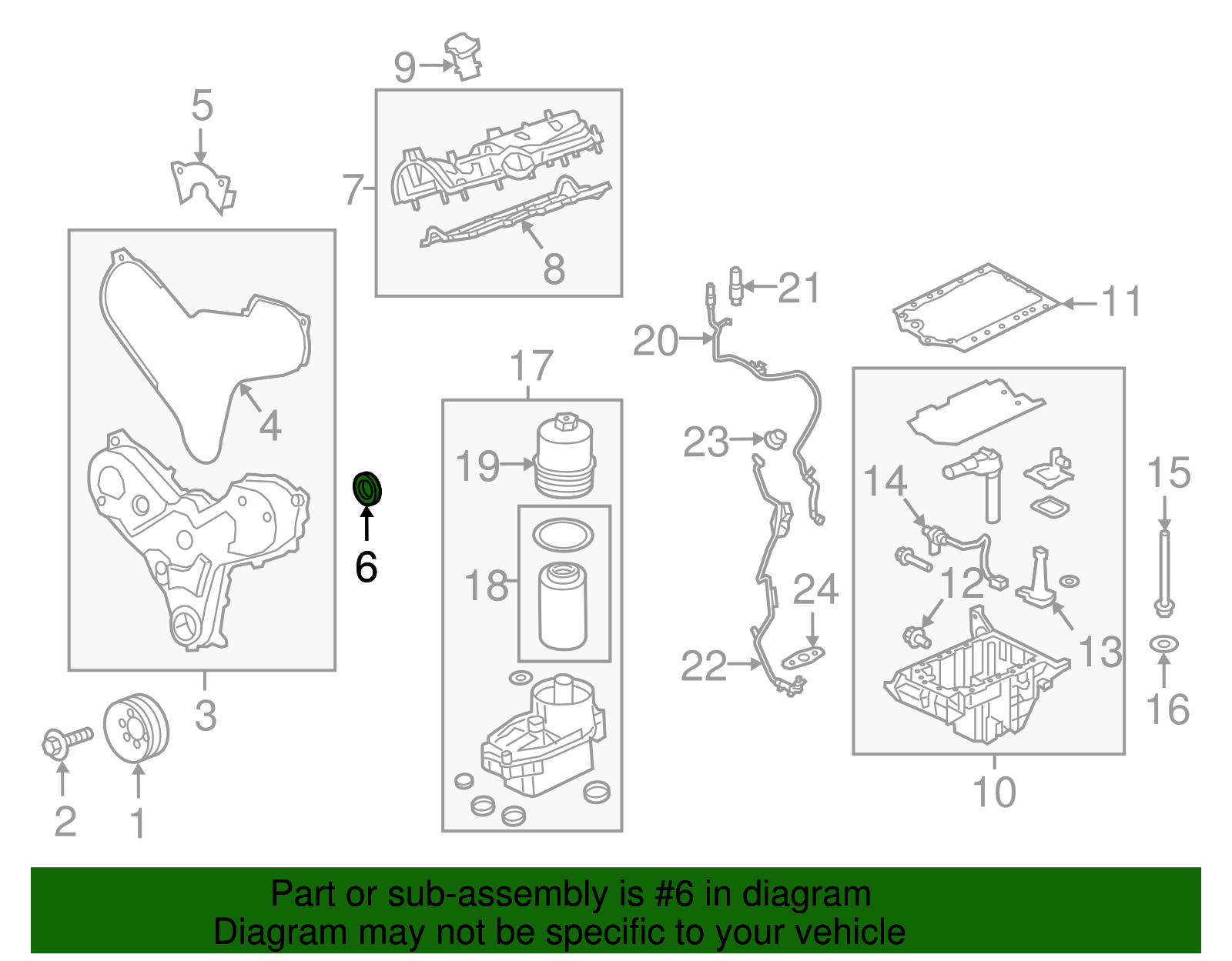 Genuine OEM Front Crank Seal Part# 1102415 Fits 2016-2021 Land Rover ...