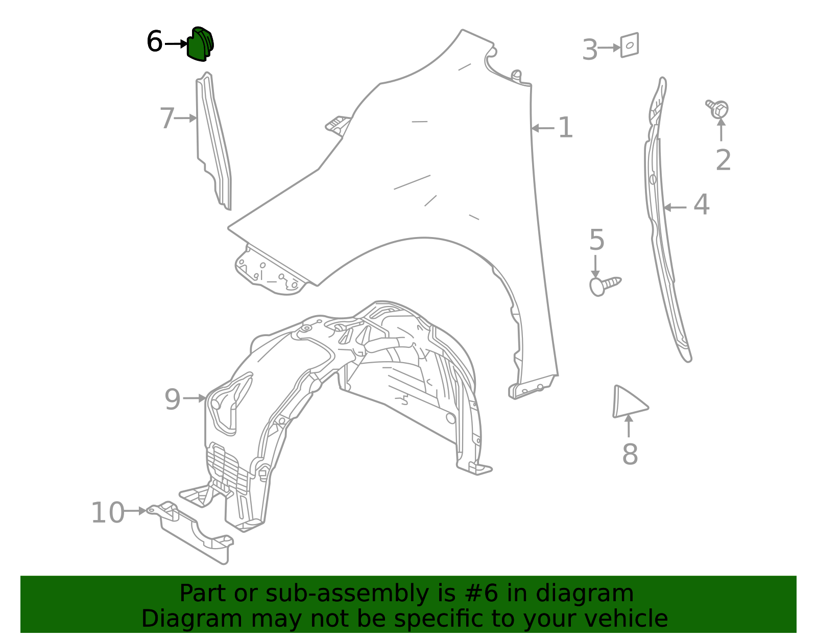 53748-08020 - 2021-2024 Toyota Sienna - Fender Seal | Nucar Toyota Parts