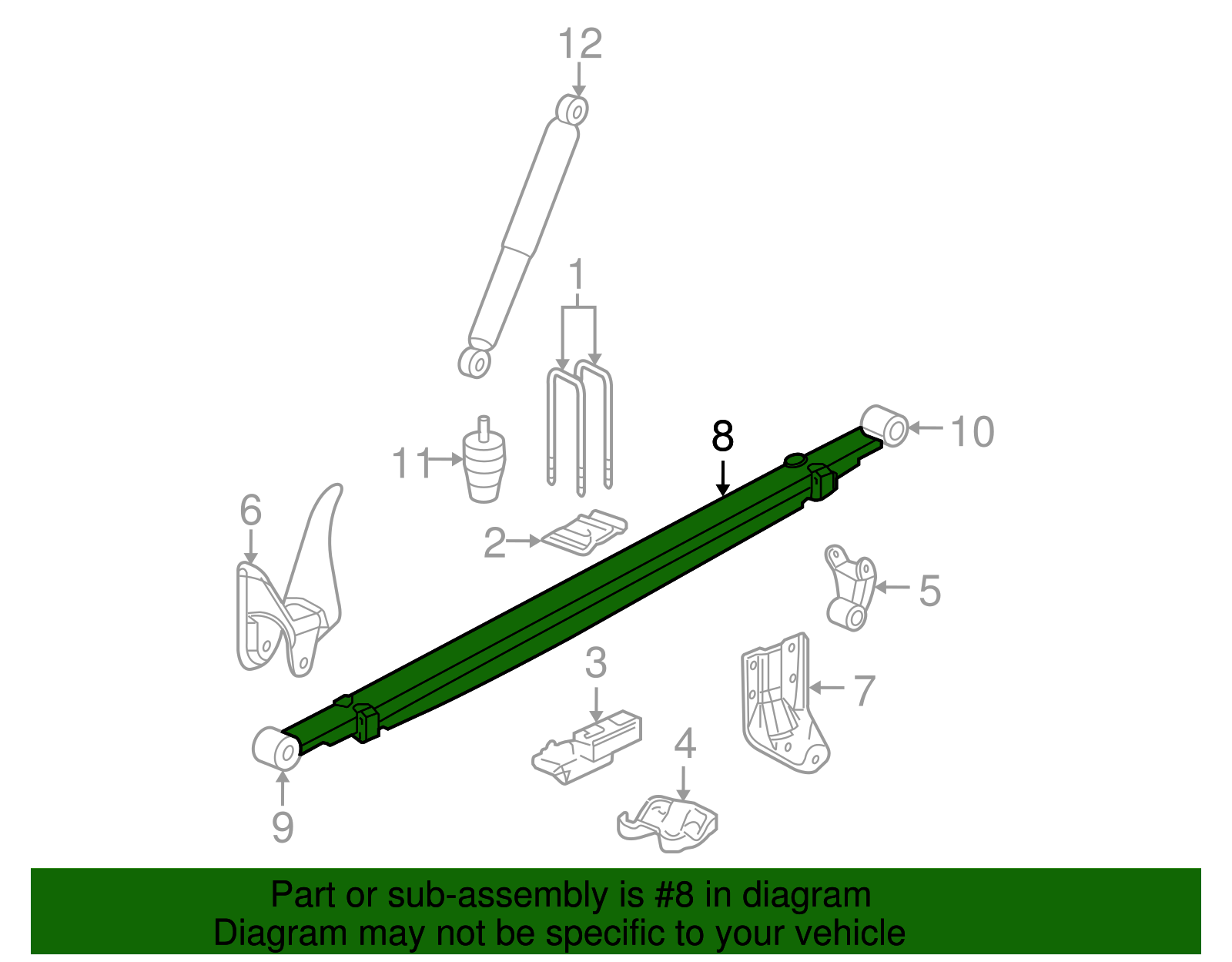 2007-2018 GM Rear Leaf Spring 23418311 GM | GMPartsDirect.com