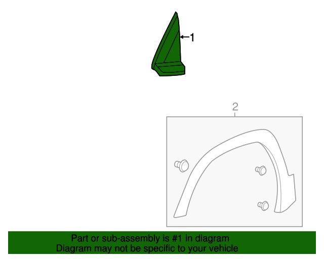 84107337 GM Black Front Passenger Side Fender Upper Rear Molding | GM ...